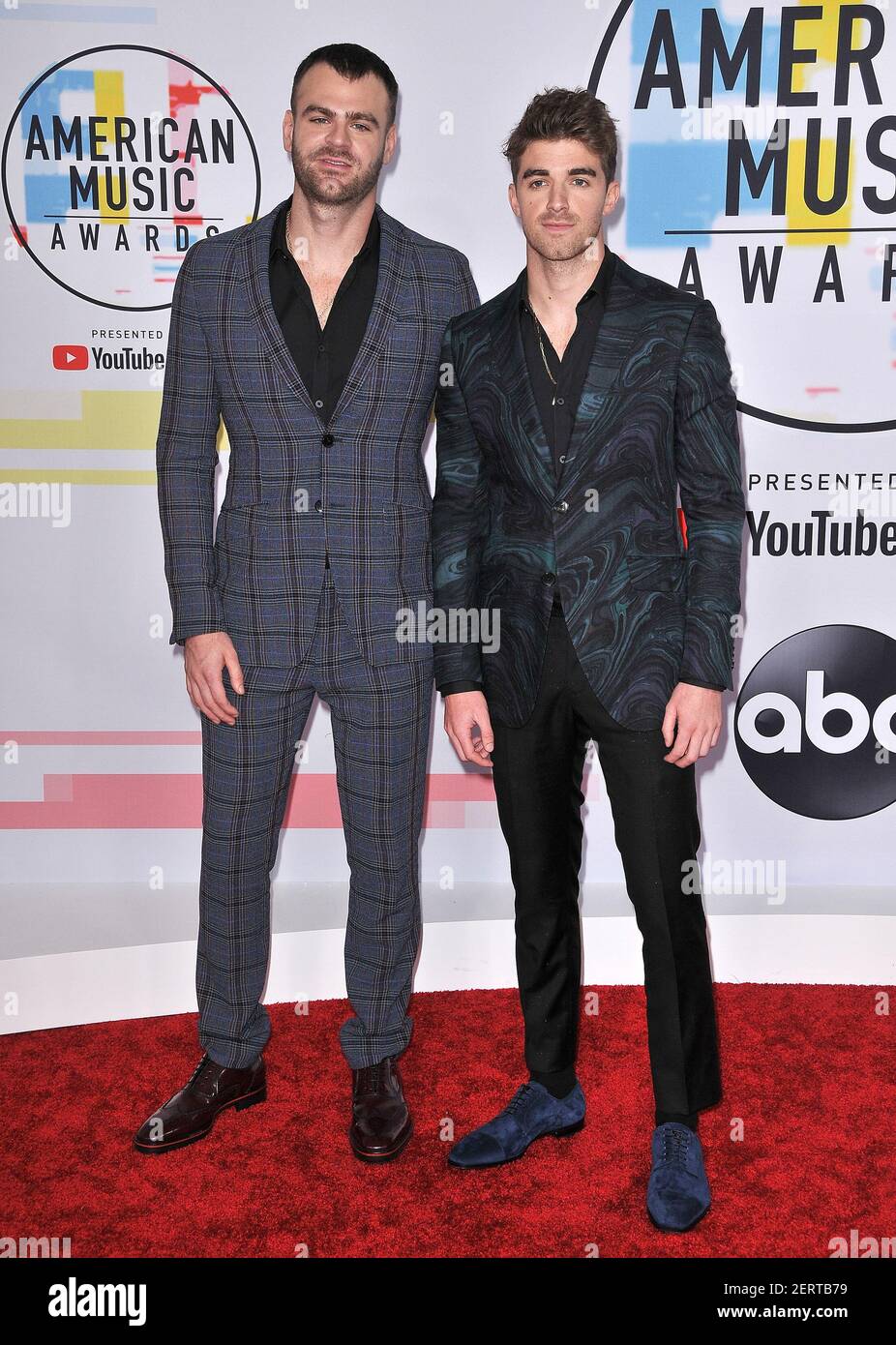 Alex Pall (L) and Andrew Taggart of The Chainsmokers at the 2018 ...