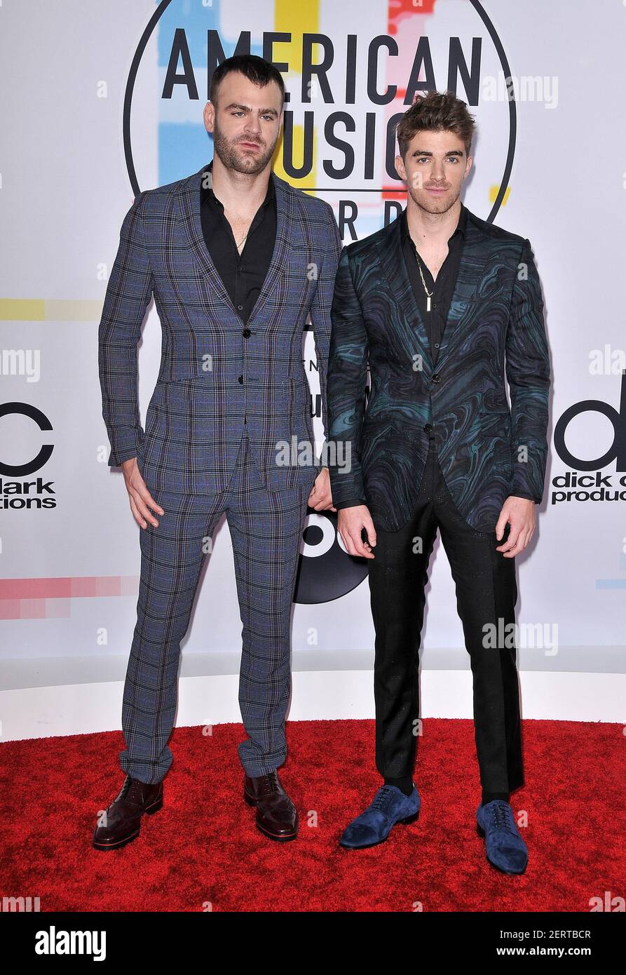 Alex Pall (L) and Andrew Taggart of The Chainsmokers at the 2018 ...