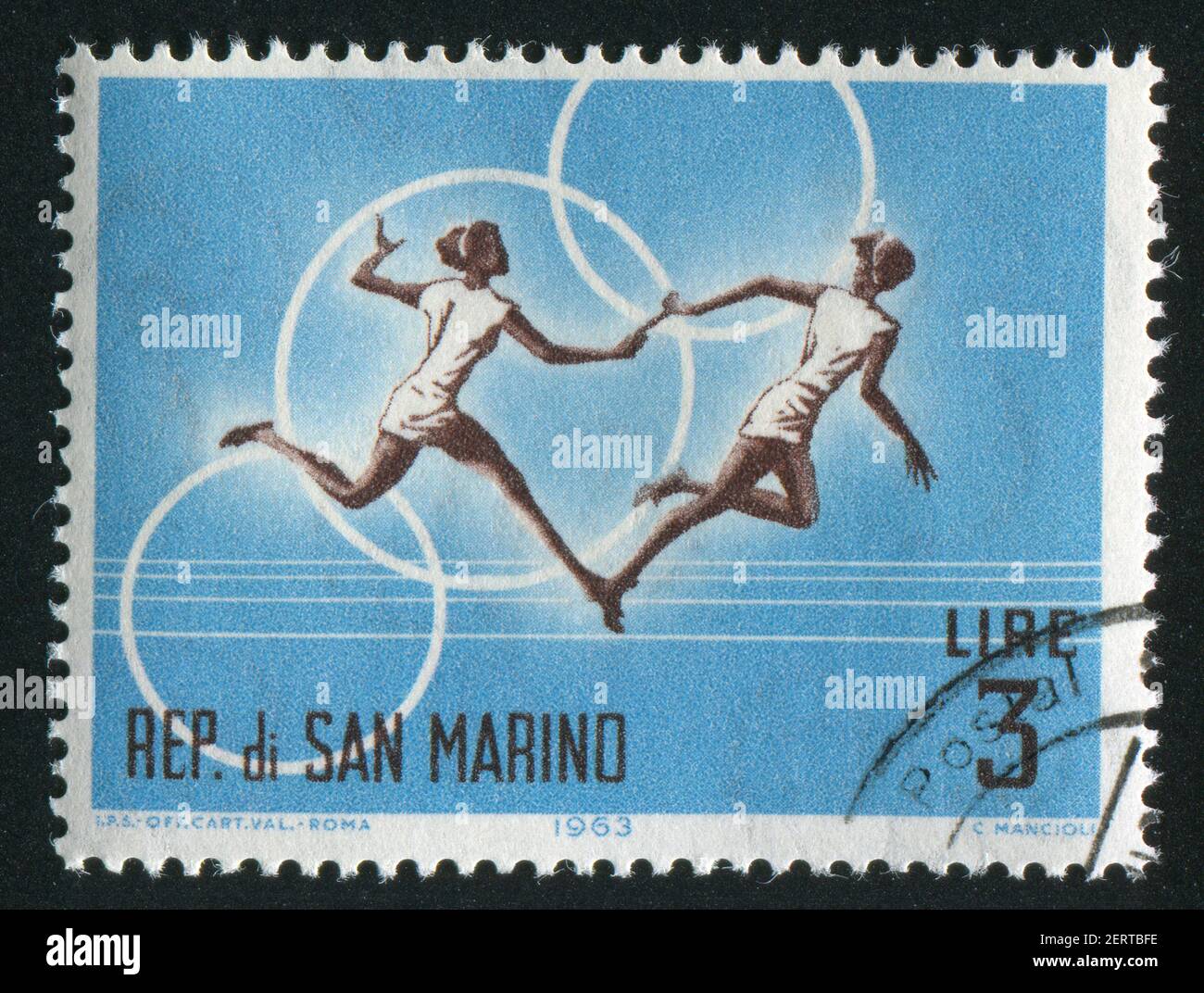 SAN MARINO - CIRCA 1963: stamp printed by San Marino, shows Women’s ...