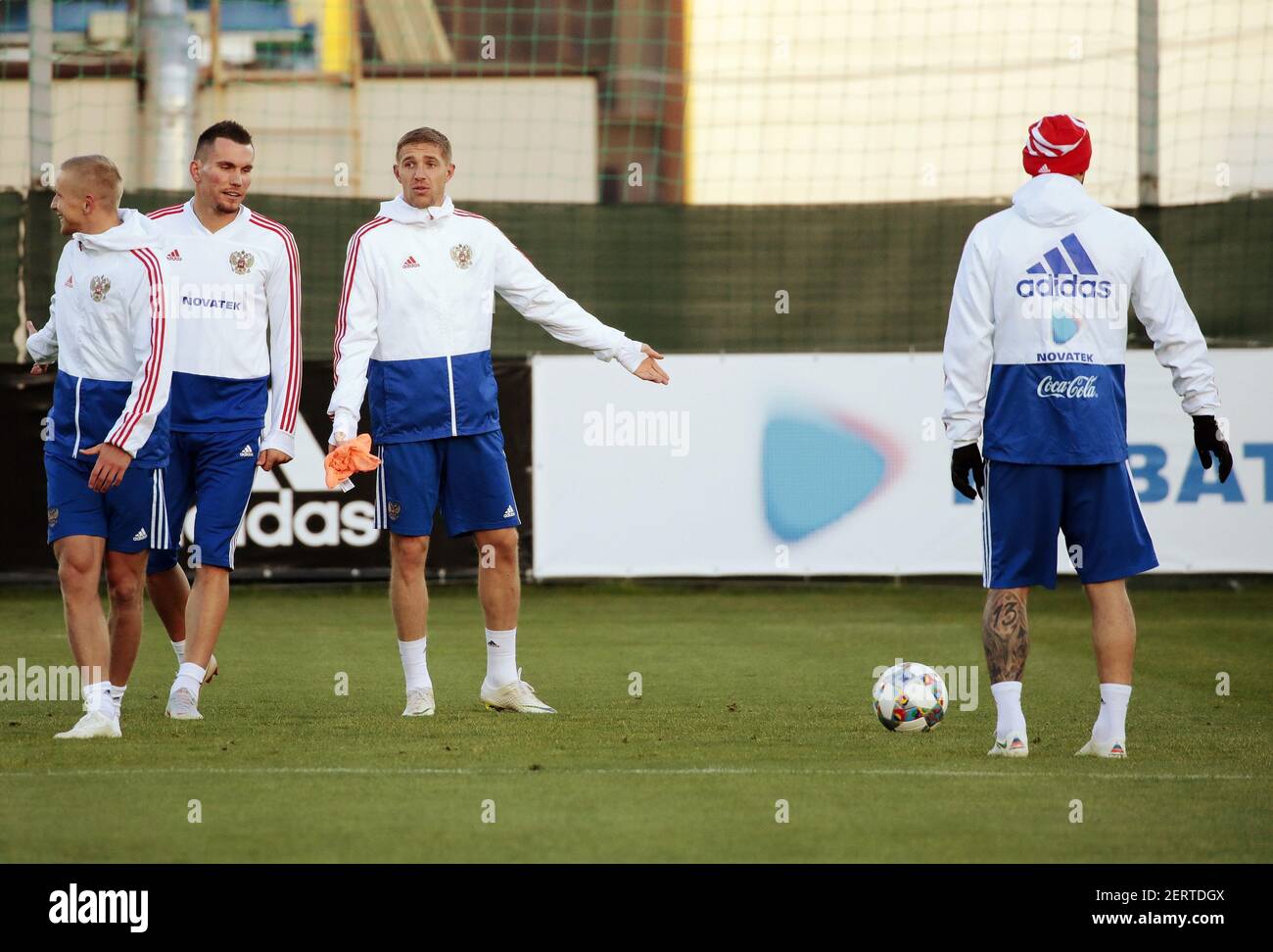 Practice of the Russian national football team before matches of the ...