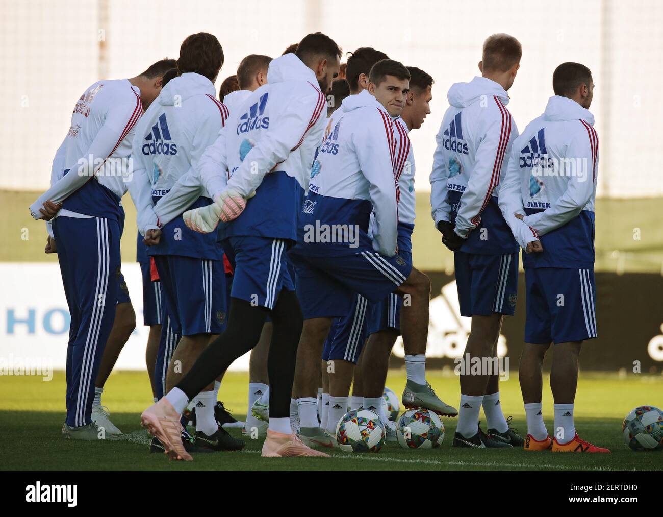 Practice of the Russian national football team before matches of the ...