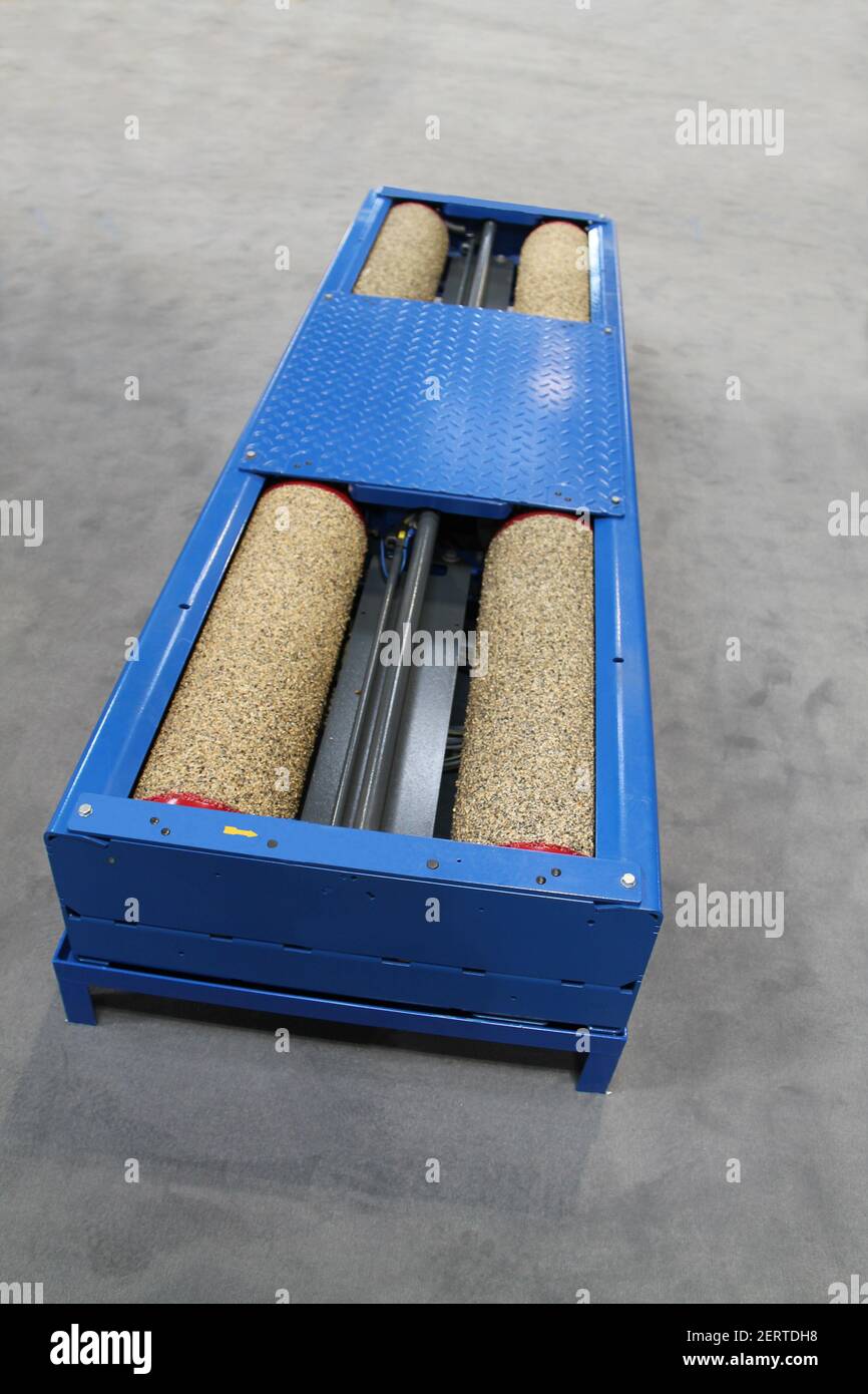 The Rollers of a Two Wheel Dynamometer Rolling Road Stock Photo - Alamy