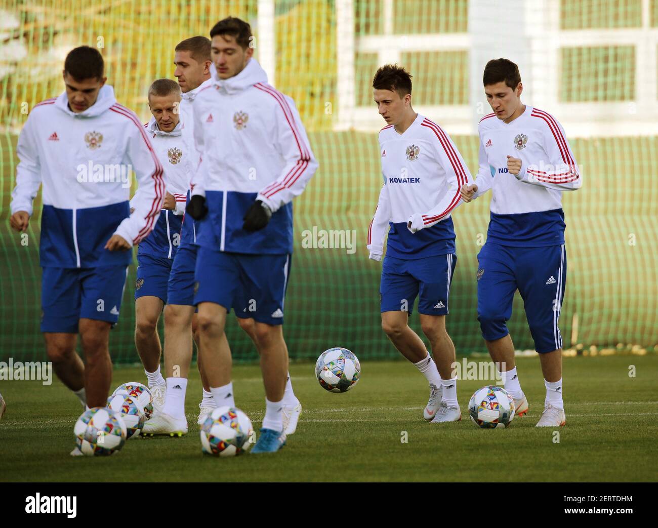 Practice of the Russian national football team before matches of the ...