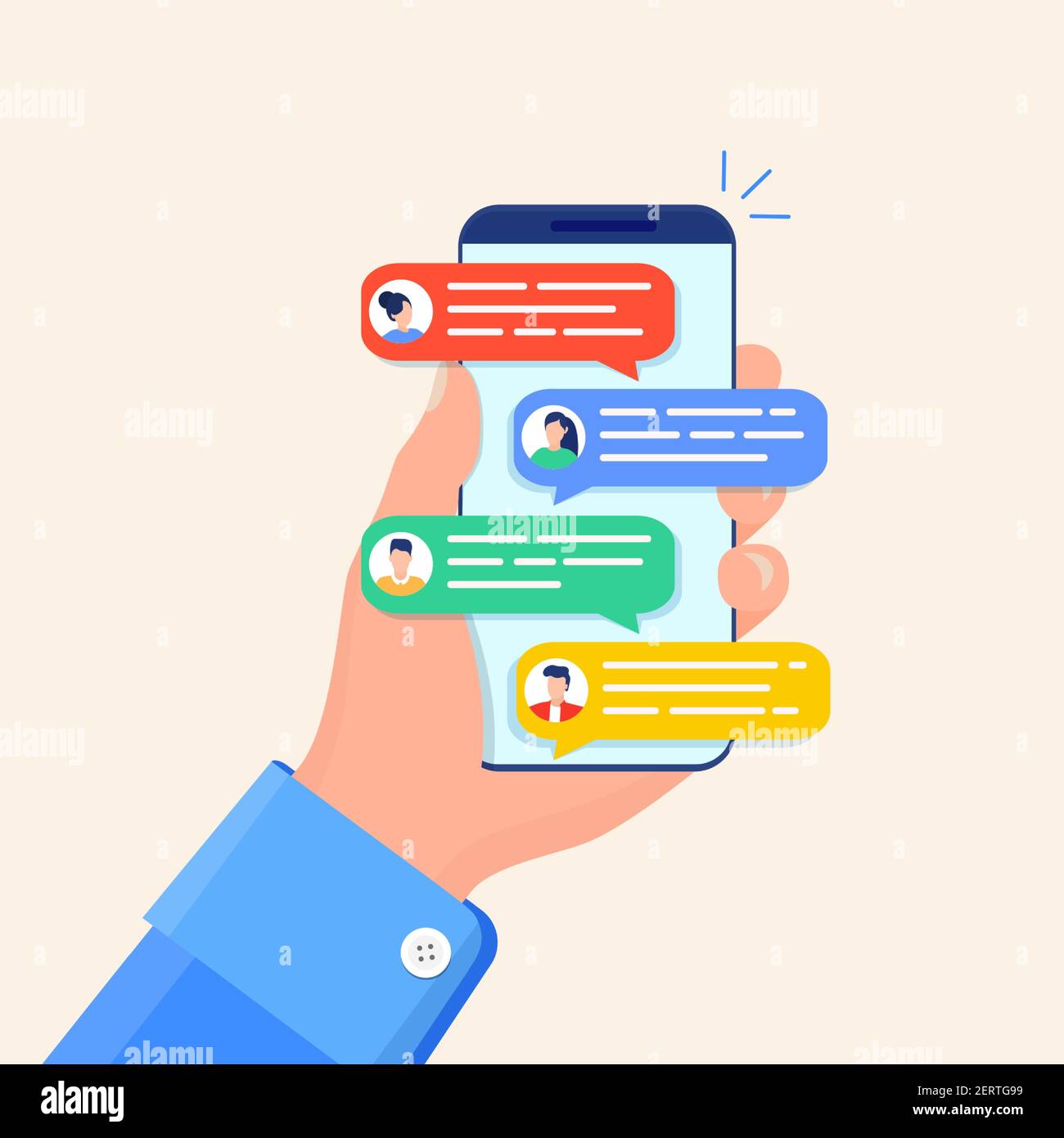 Notification chat messages on Stock Vector Images - Alamy