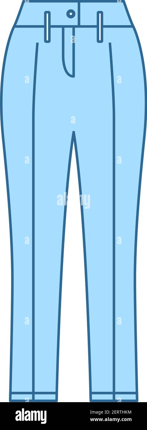 Business Woman Trousers Icon. Thin Editable Line With Blue Fill Design ...