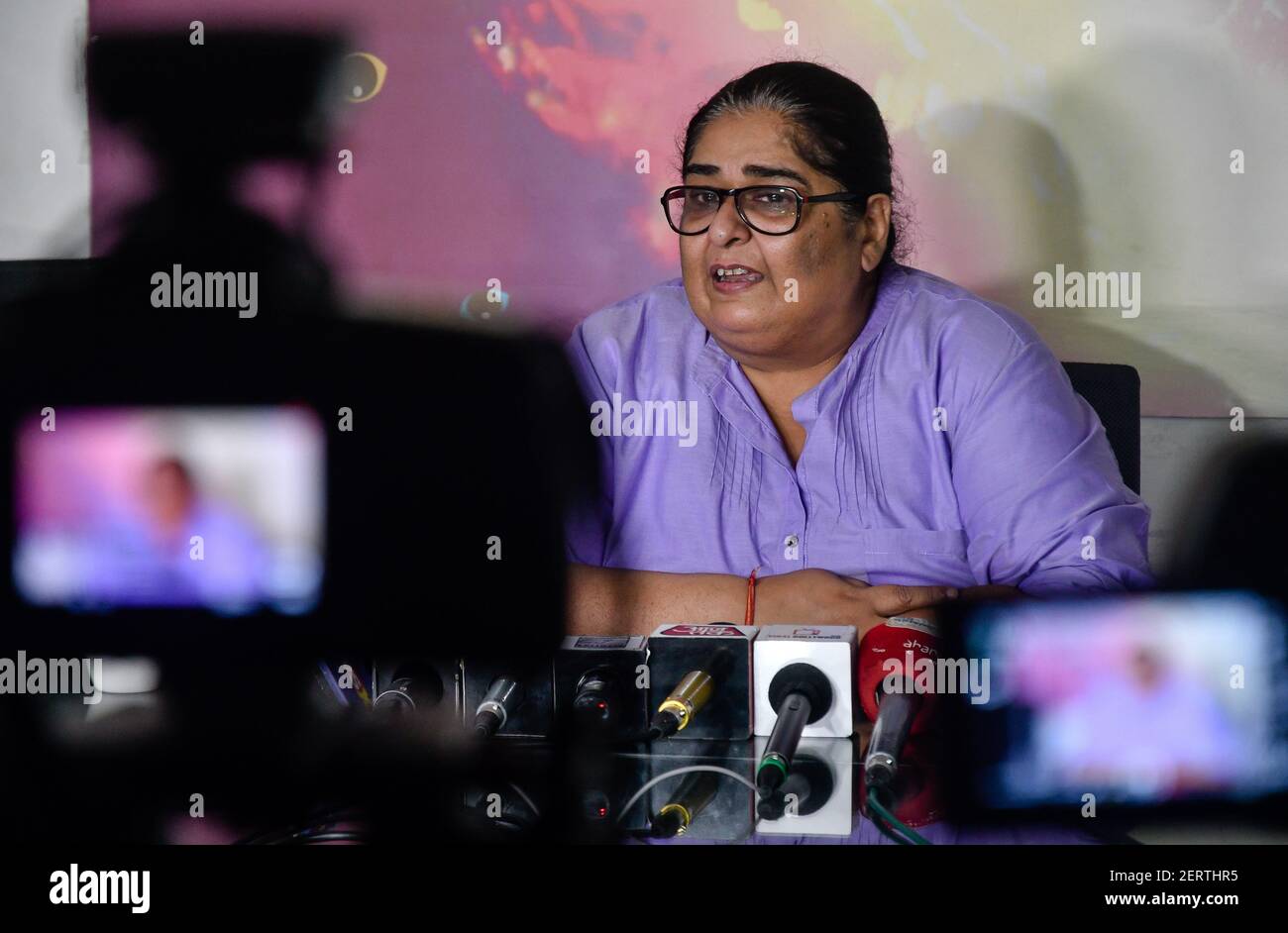 MUMBAI, INDIA - OCTOBER 9: Vinta Nanda gestures during a press ...