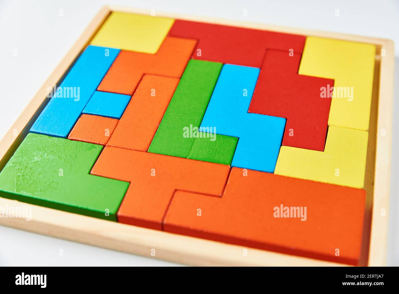 Different wooden blocks on a white background. Concept of logical ...