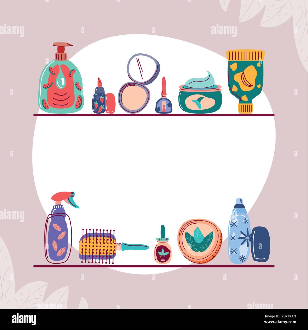 cosmetics makeup products skincare cartoon Stock Vector Image & Art - Alamy