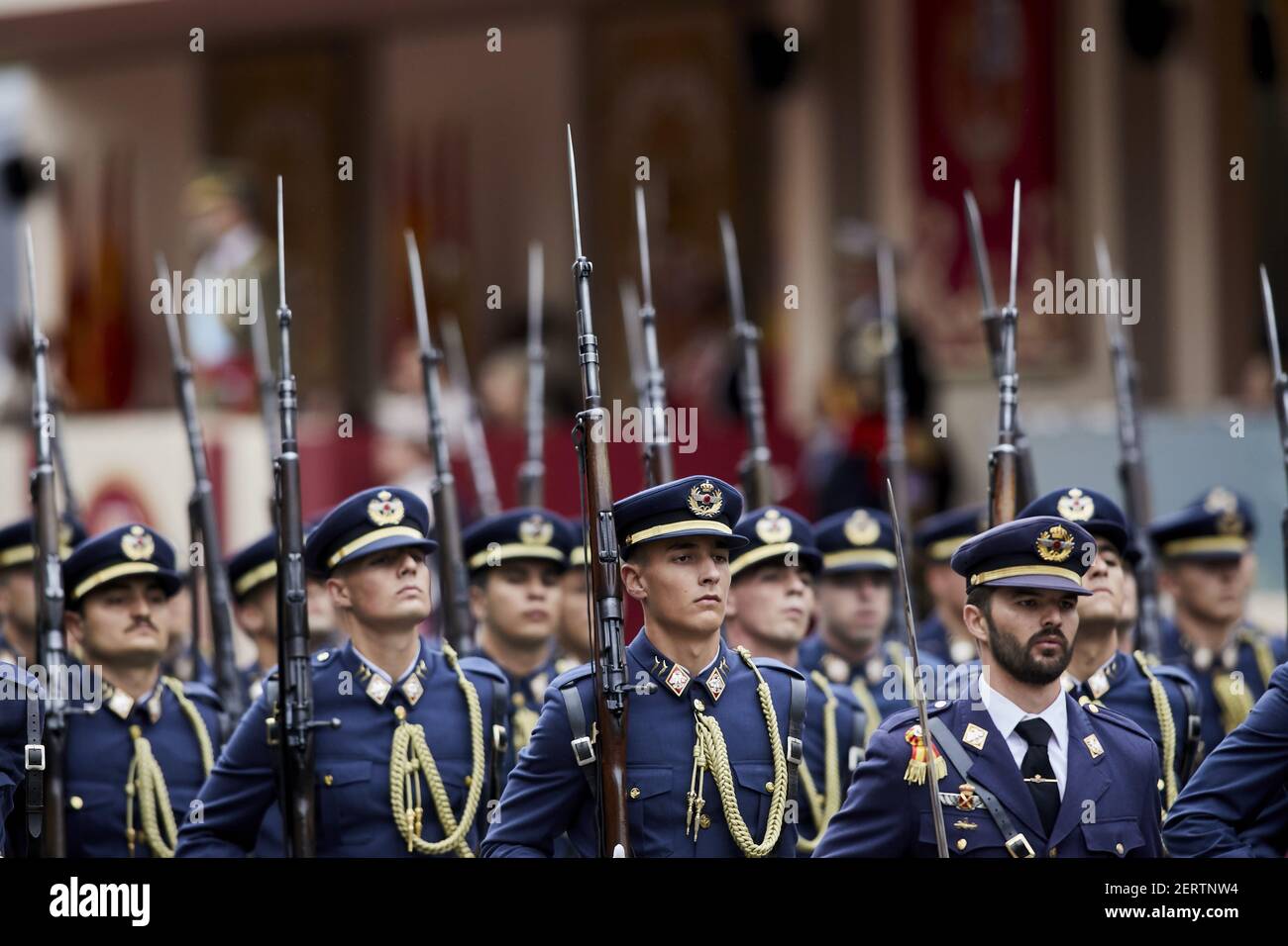 Spanish National Day military parade in Madrid, Spain. October 12, 2018 ...