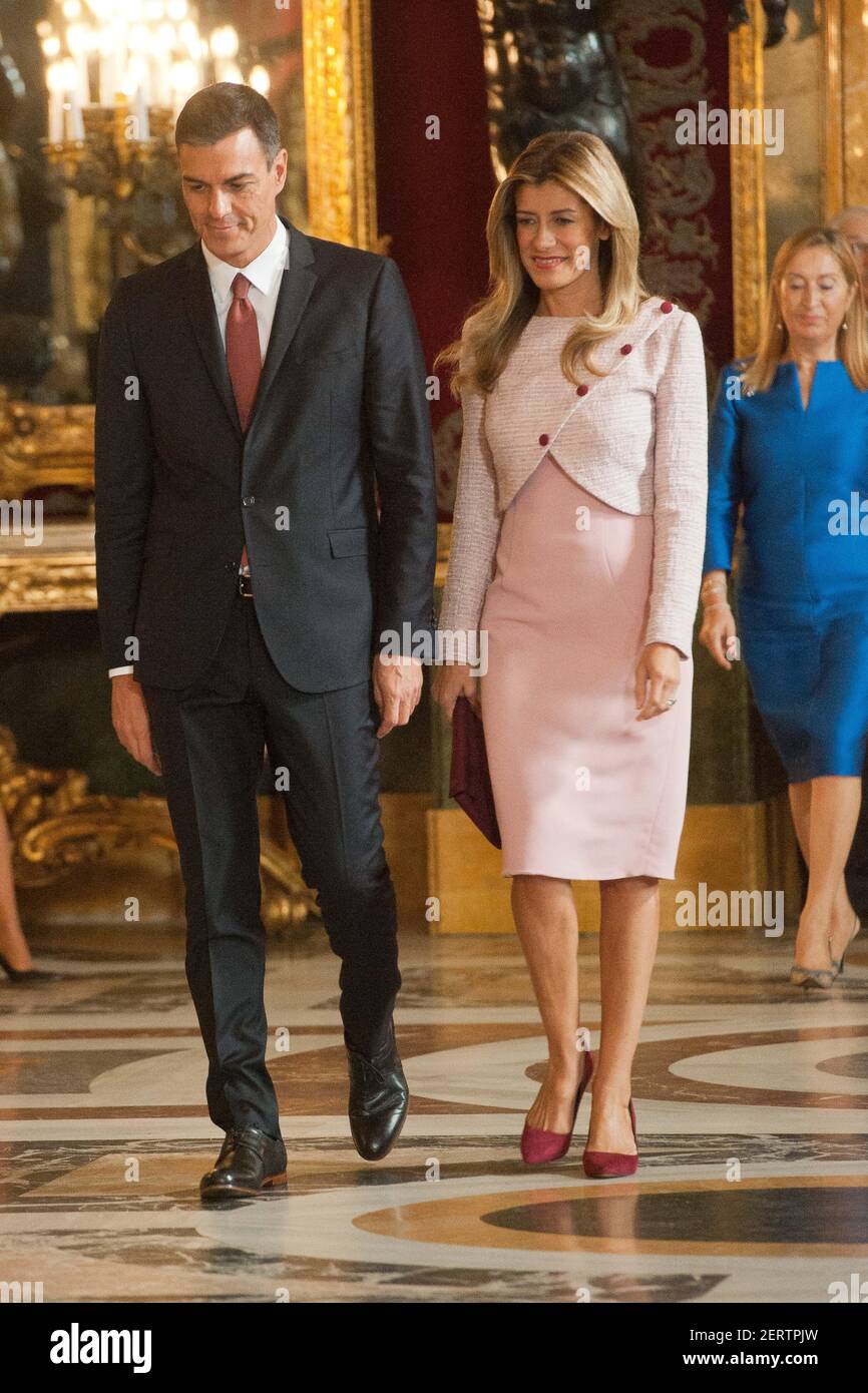 President Pedro Sanchez and Maria Begona Gomez attends to Sapnish ...