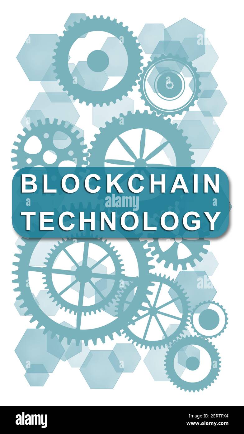 Blockchain technology concept drawn on a white background Stock Photo ...
