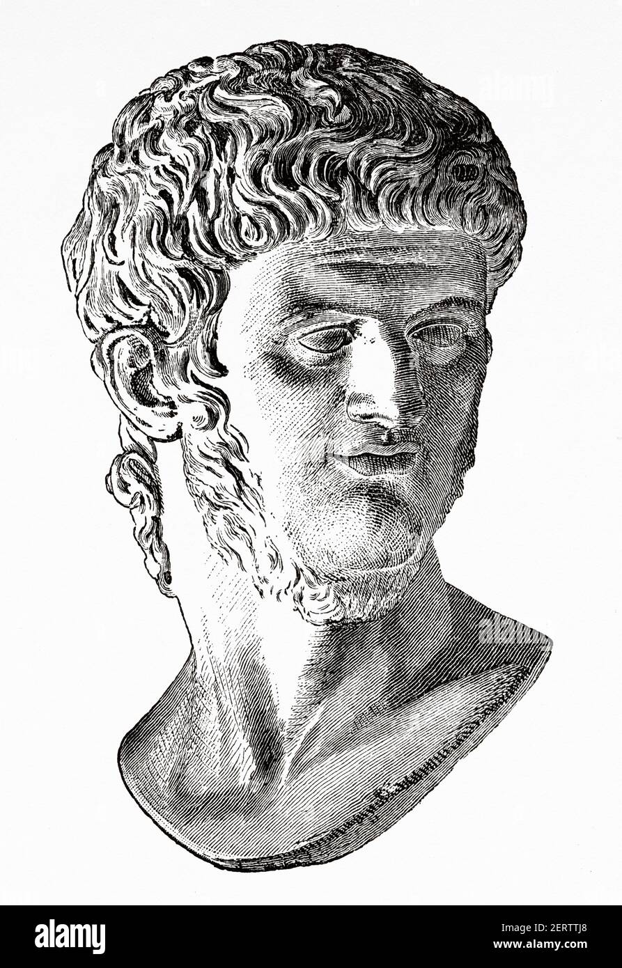 Nero as a young man (37 AD-68 AD) Roman Emperor from 54-68, Ancient ...