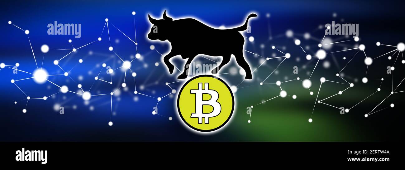 Illustration of a bitcoin bullish trend concept Stock Photo - Alamy
