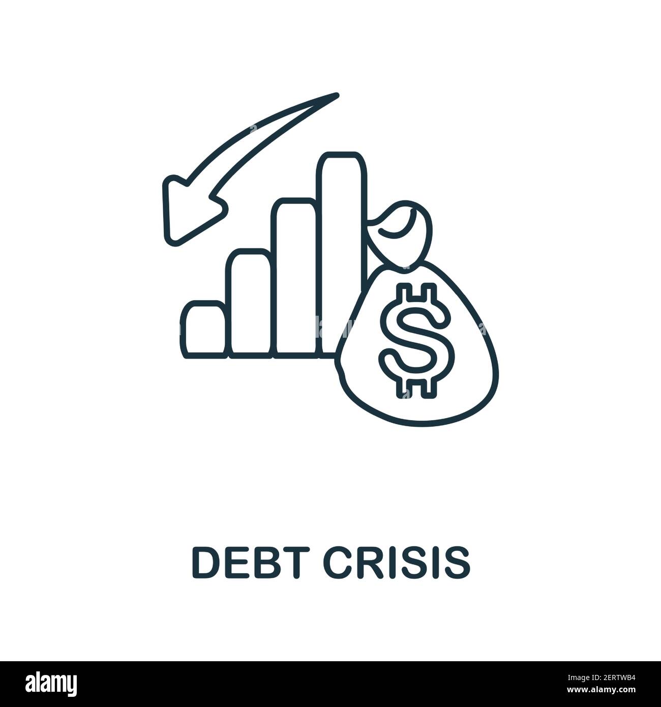 Debt Crisis icon. Simple element from risk management collection ...