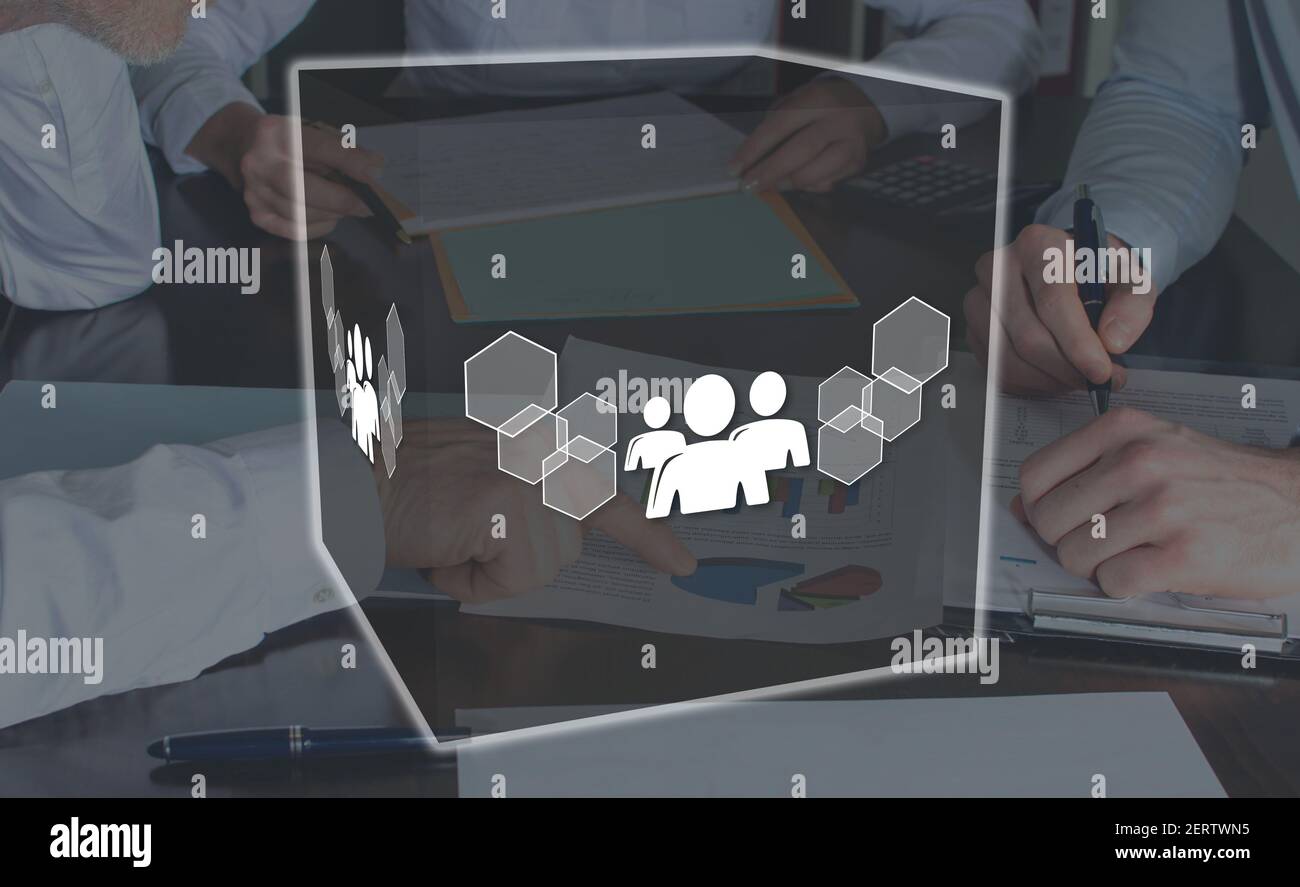 Business partner concept illustrated by a picture on background Stock ...