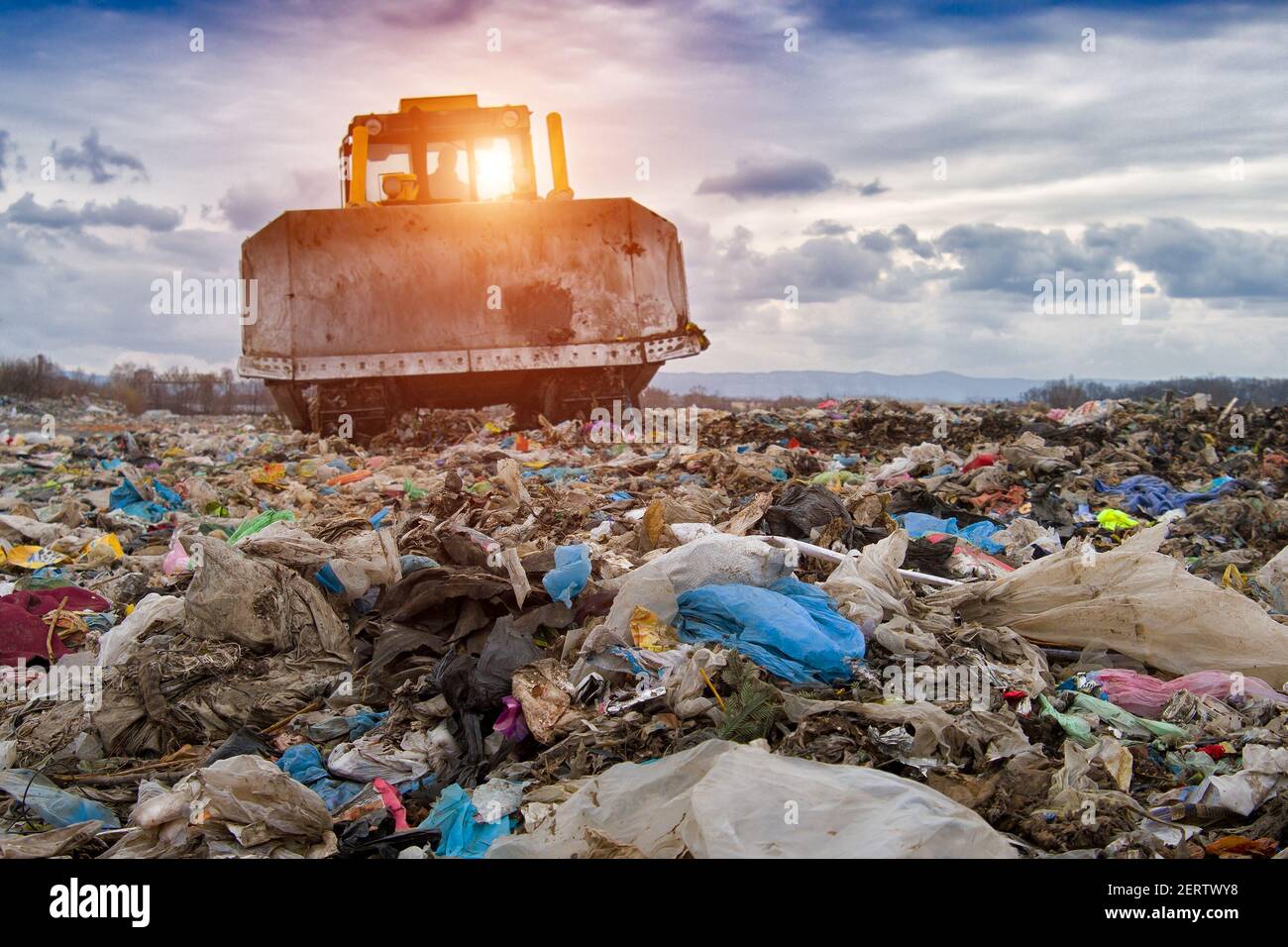 Landfill tractor garbage hi-res stock photography and images - Alamy
