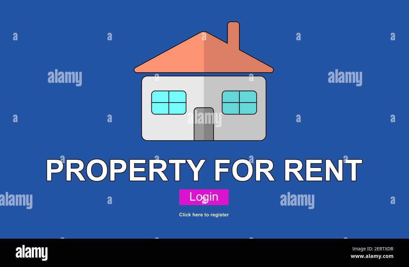 Illustration of a property for rent concept Stock Photo - Alamy