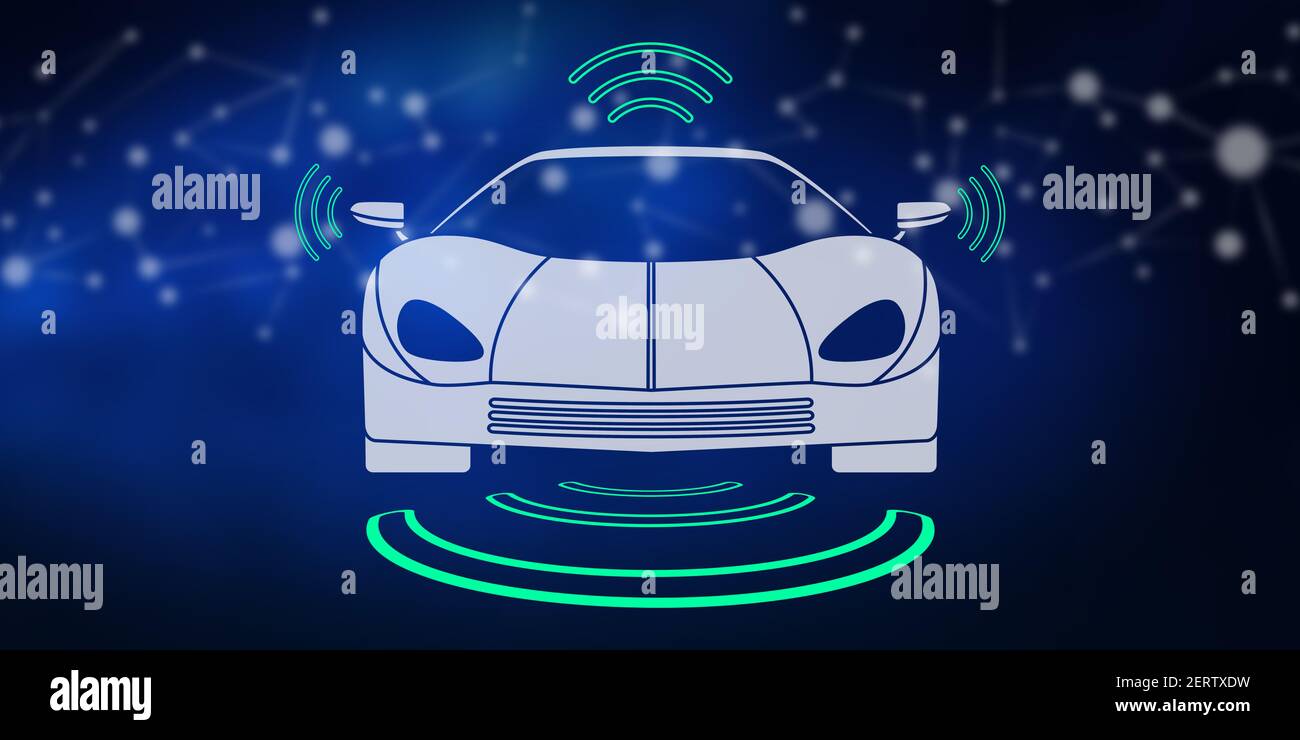 Illustration of a smart car concept Stock Photo - Alamy