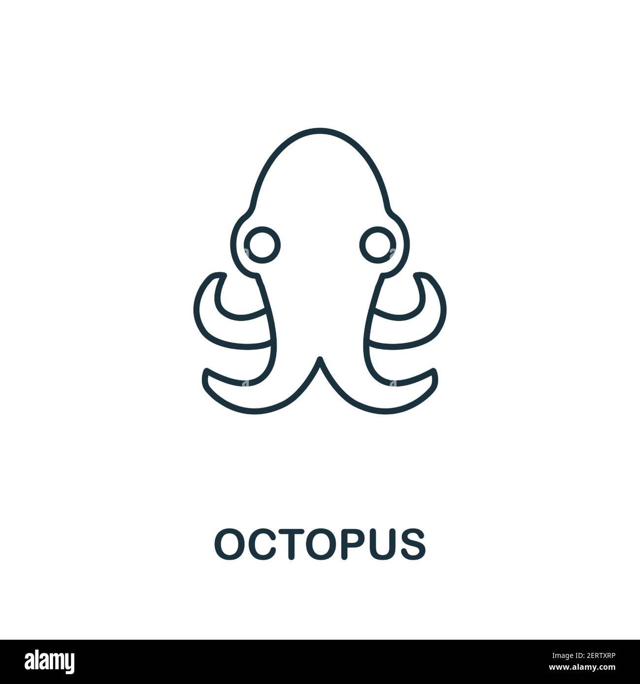 Octopus icon. Simple illustration from seafood collection. Creative ...