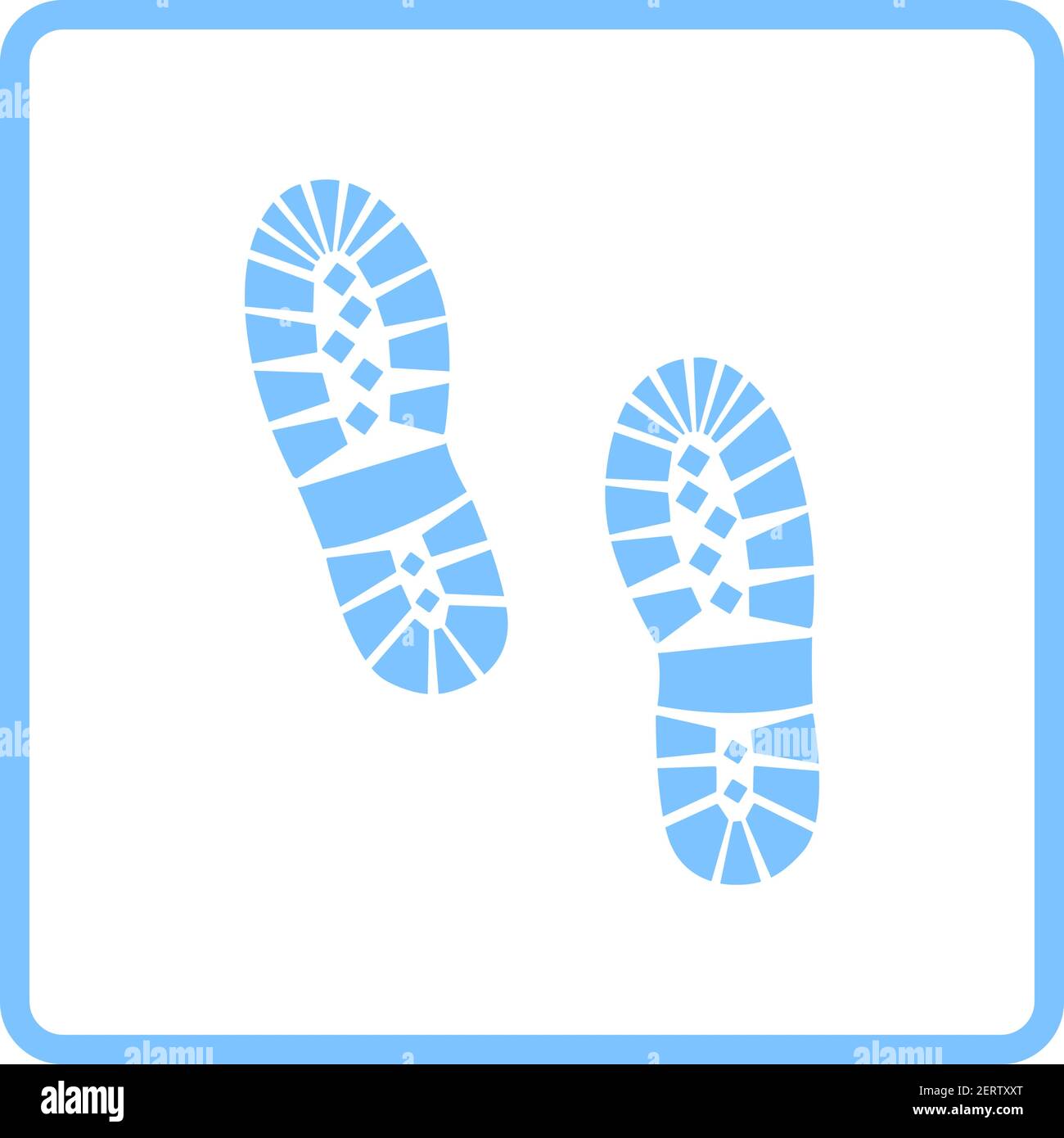 Boot Print Icon. Blue Frame Design. Vector Illustration Stock Vector ...
