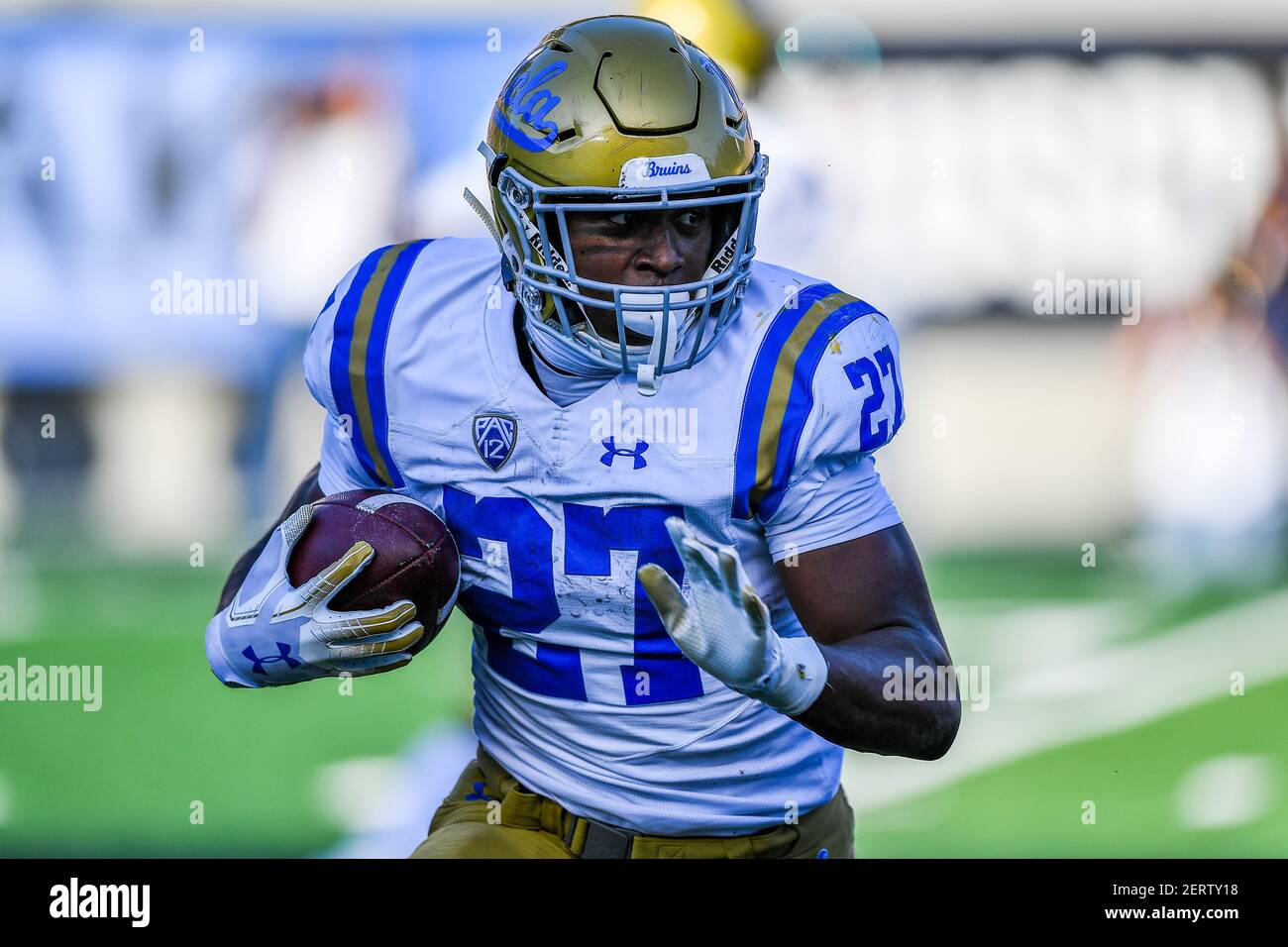 October 13, 2018: UCLA Bruins running back Joshua Kelley (27) in action ...