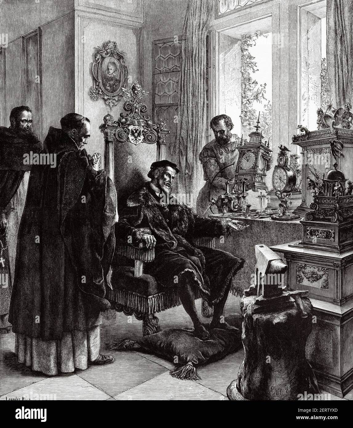 Charles V, Holy Roman Emperor retired to the Monastery of Yuste, Spain ...