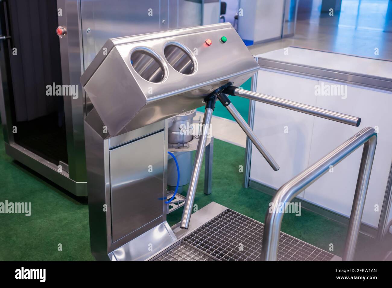Hand hygiene station with turnstile gate before entering production ...