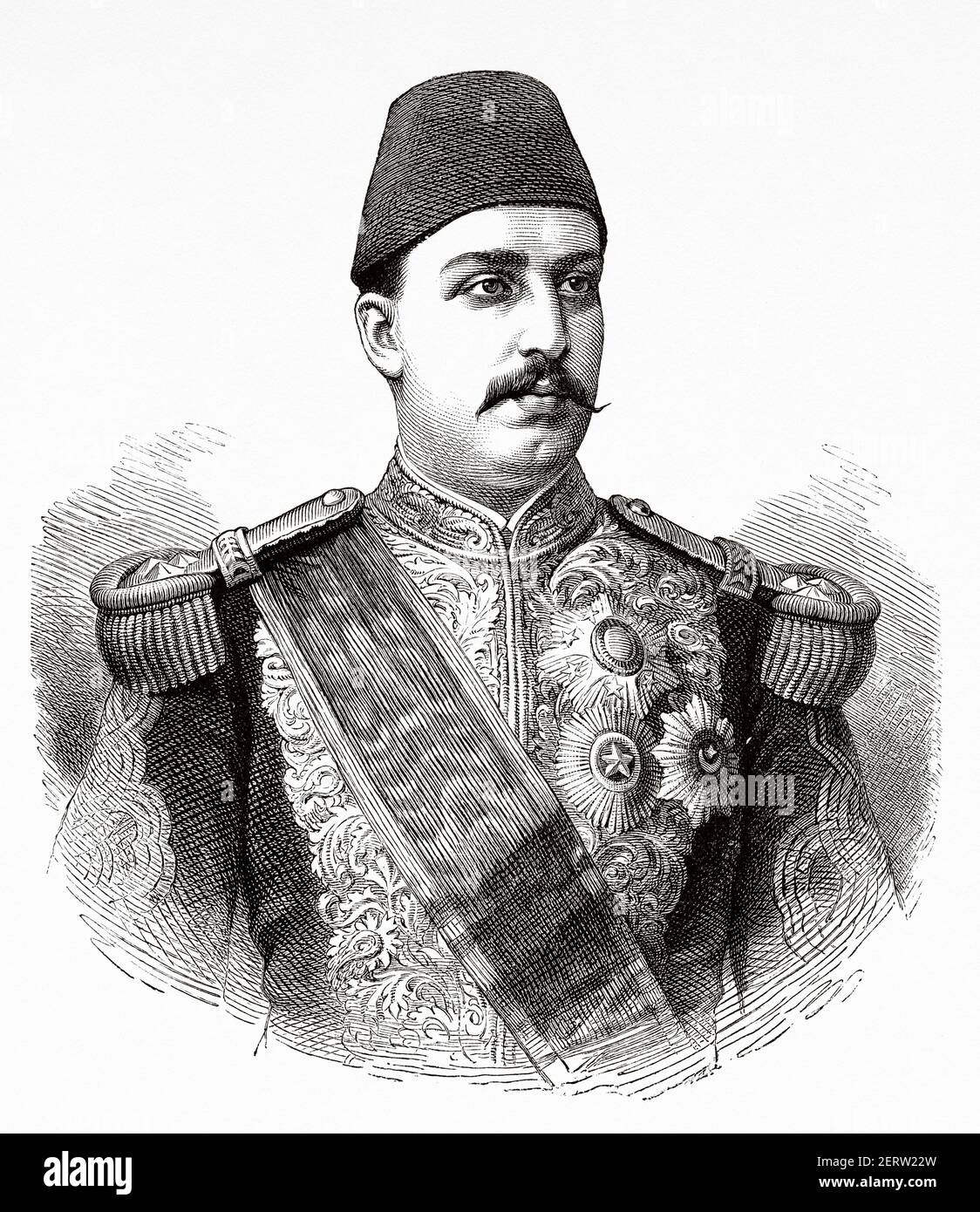 Portrait of Muhammed Tewfik Pasha (1852-1892) Khedive of Egypt and ...