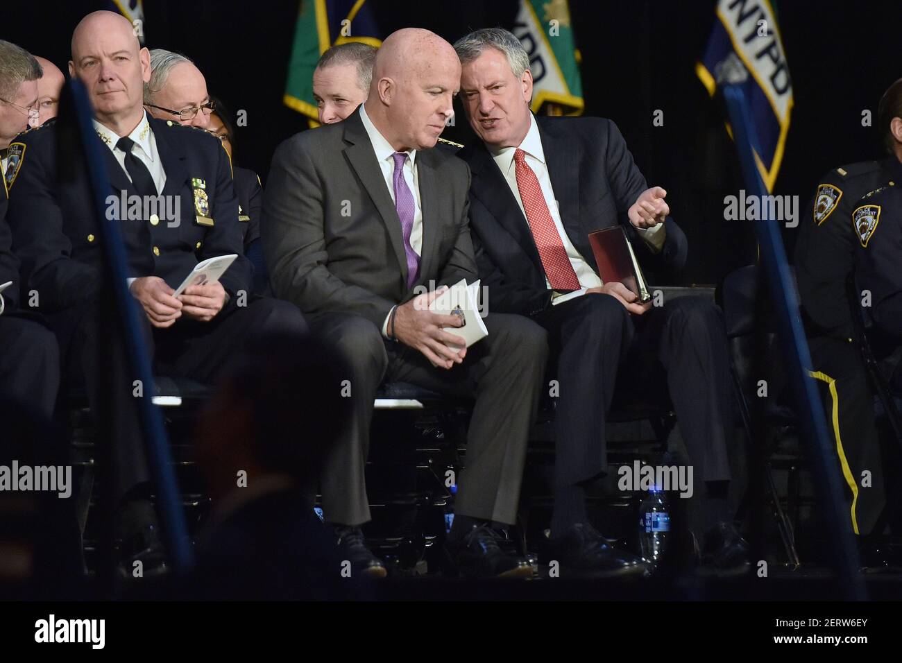 (Center l-r) New York City Police Commissioner James P. O'Neill and New ...