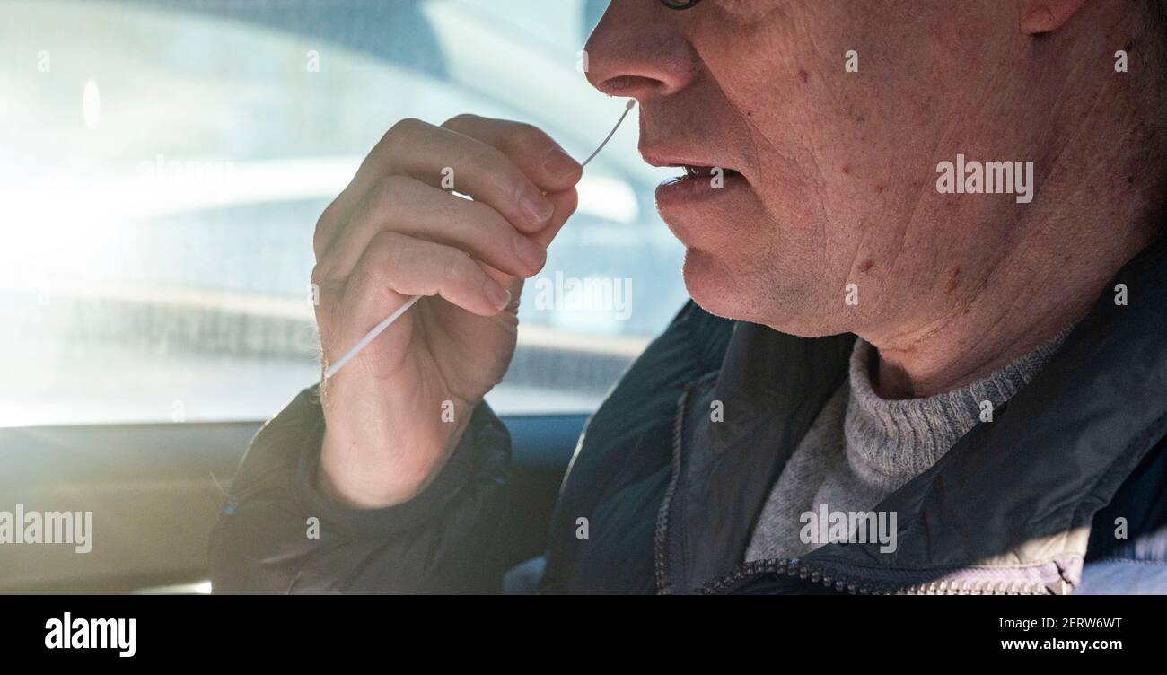Lateral flow test nose hi-res stock photography and images - Alamy