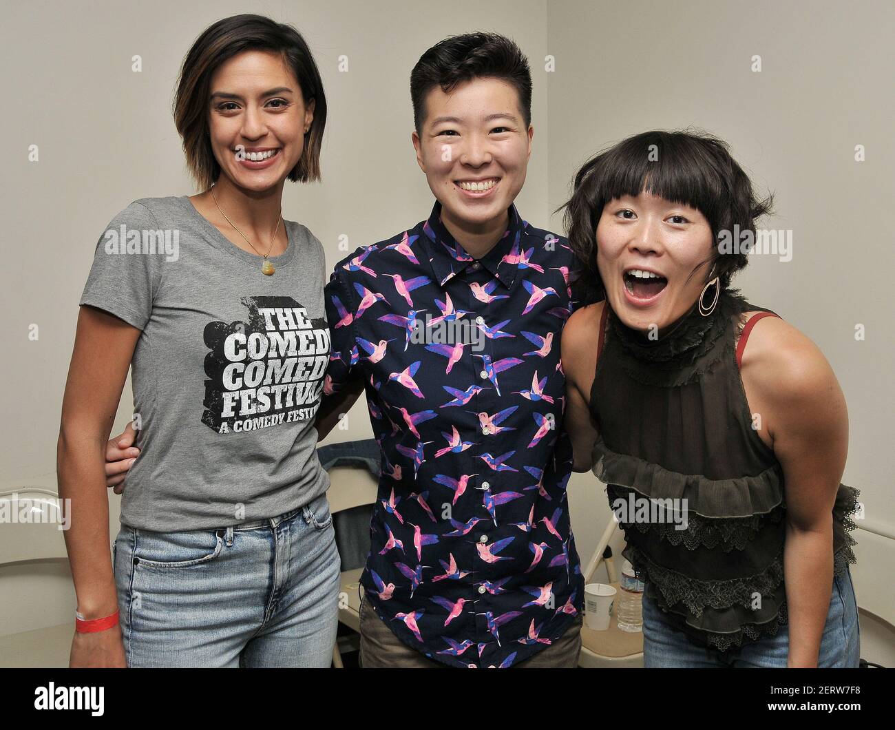 (L-R) Francesca Fiorentini, Irene Tu and Atsuko Okatsuka at The Comedy ...