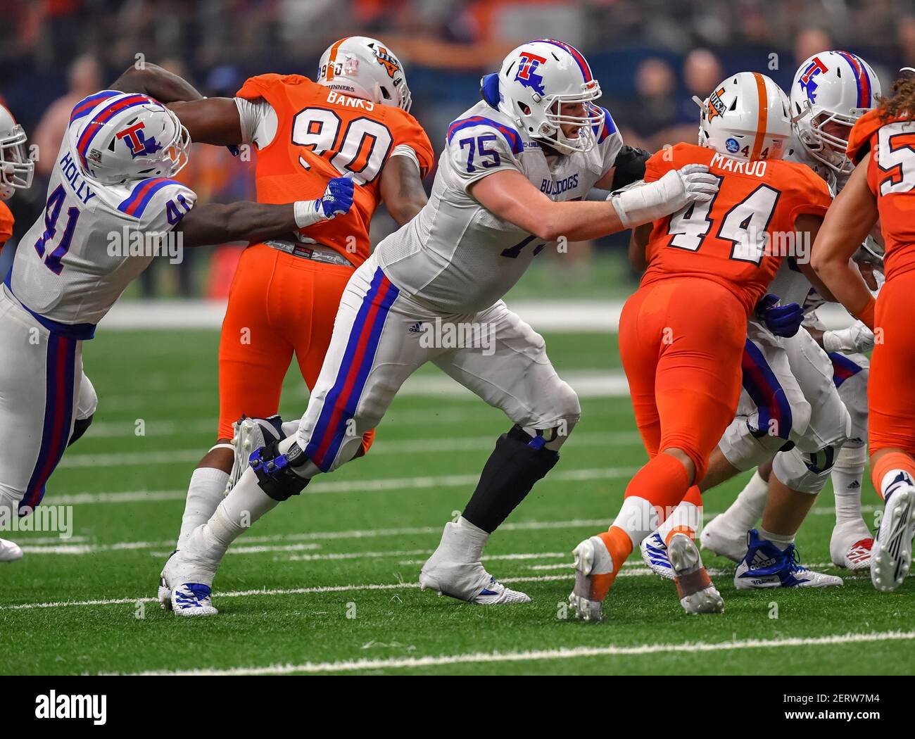 October 13, 2018 San Antonio, TX...Louisiana Tech Bulldog Lineman ...
