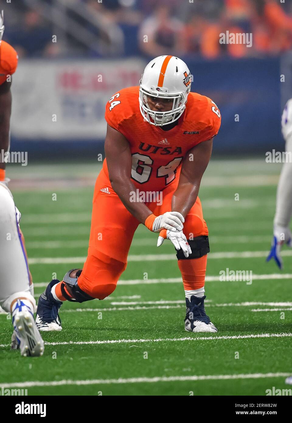 October 13, 2018 San Antonio, TX...UTSA Roadrunner tackle, Josh Dunlop ...