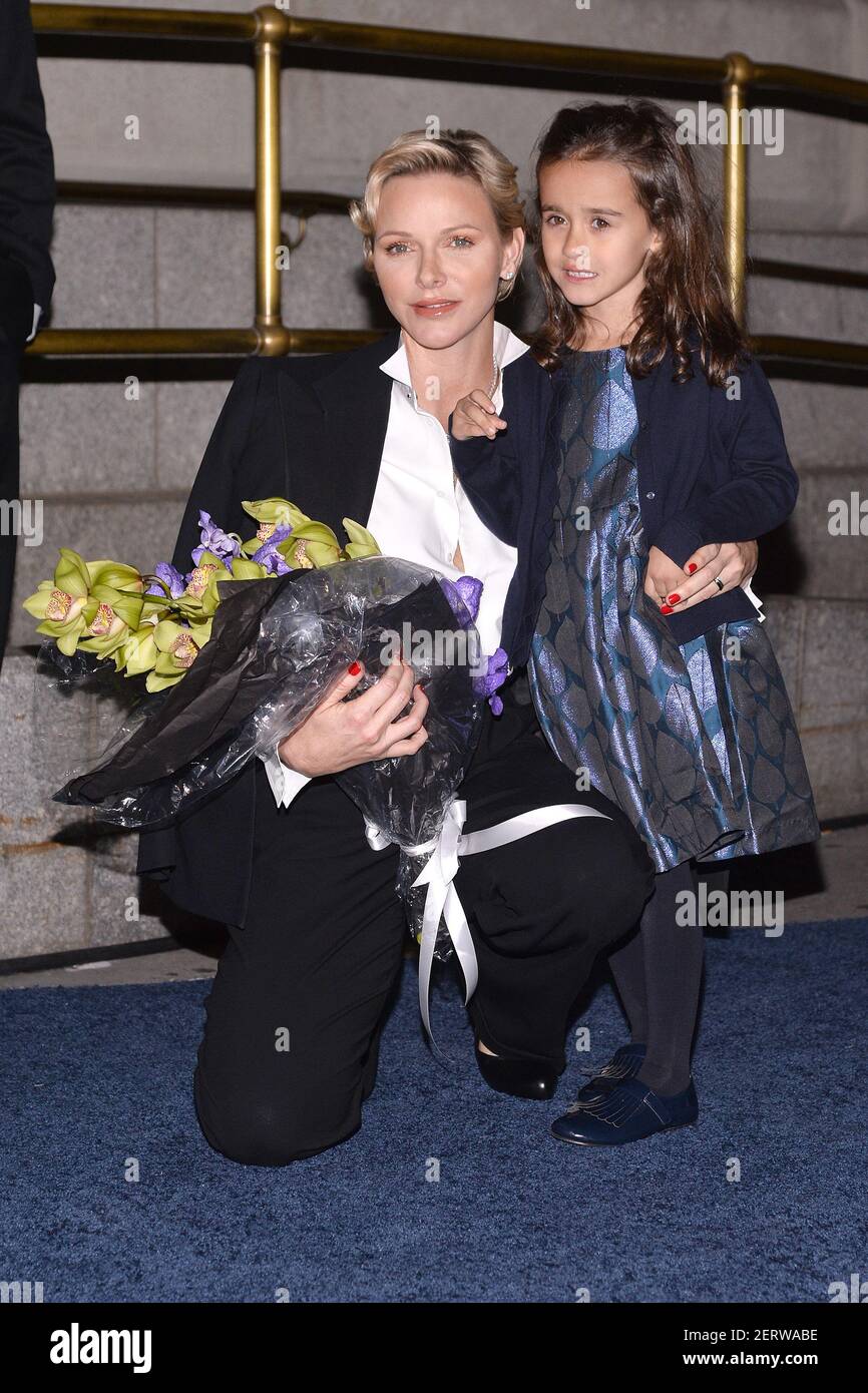 (L-R) Princess Charlene of Monaco poses with Ilusina Lucia Marcous ...