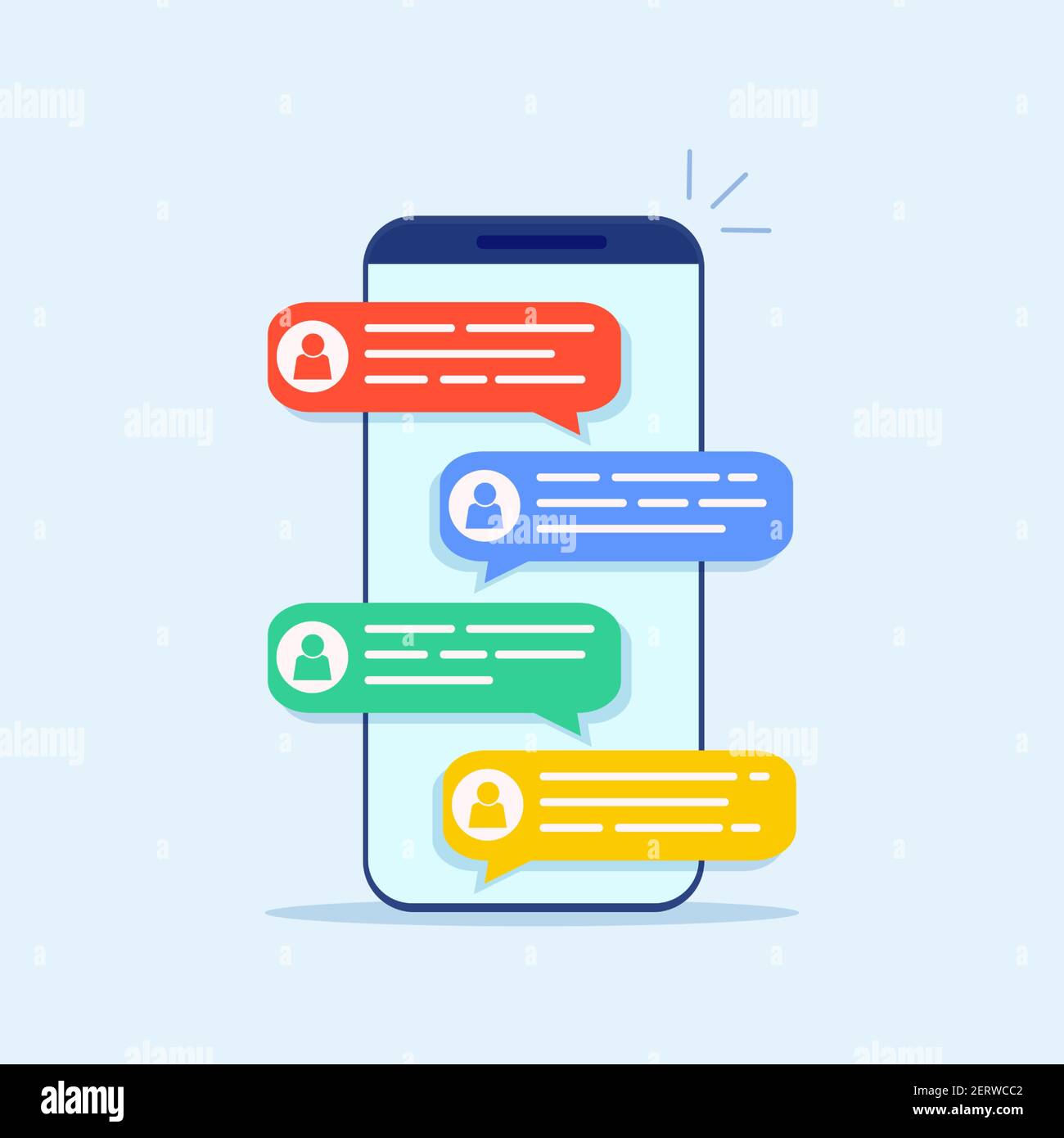 Notification chat messages on Stock Vector Images - Alamy