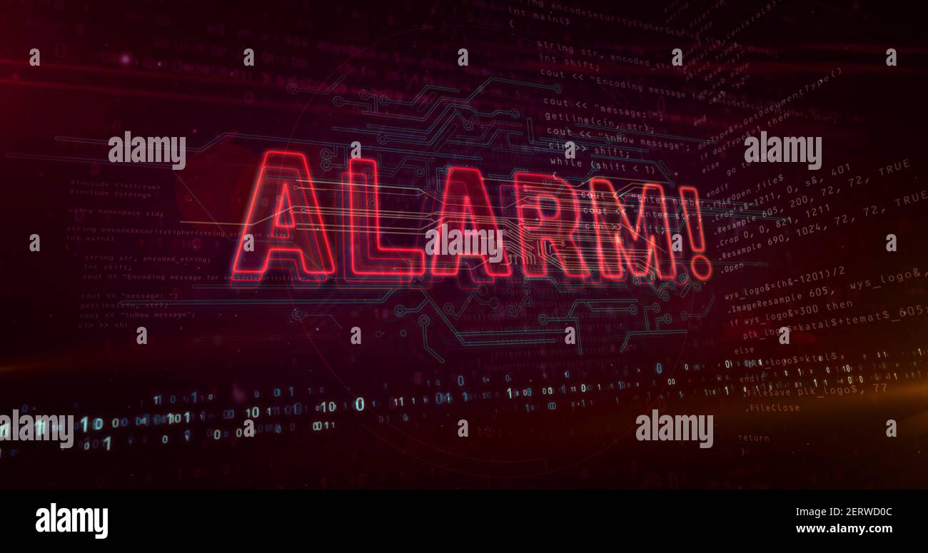 Alarm warning concept with exclamation symbol, danger, cyber attack and ...