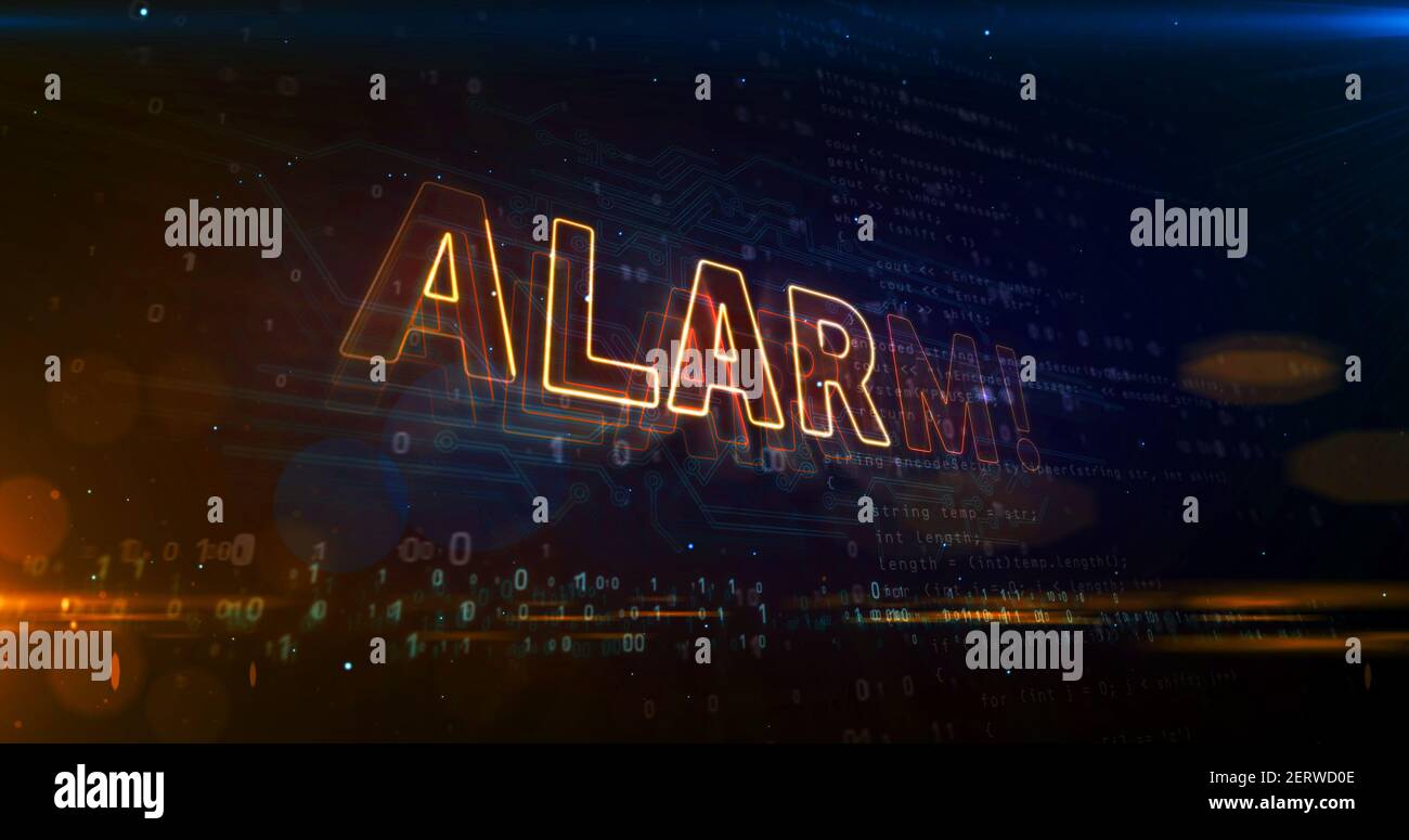 Alarm warning concept with exclamation symbol, danger, cyber attack and ...