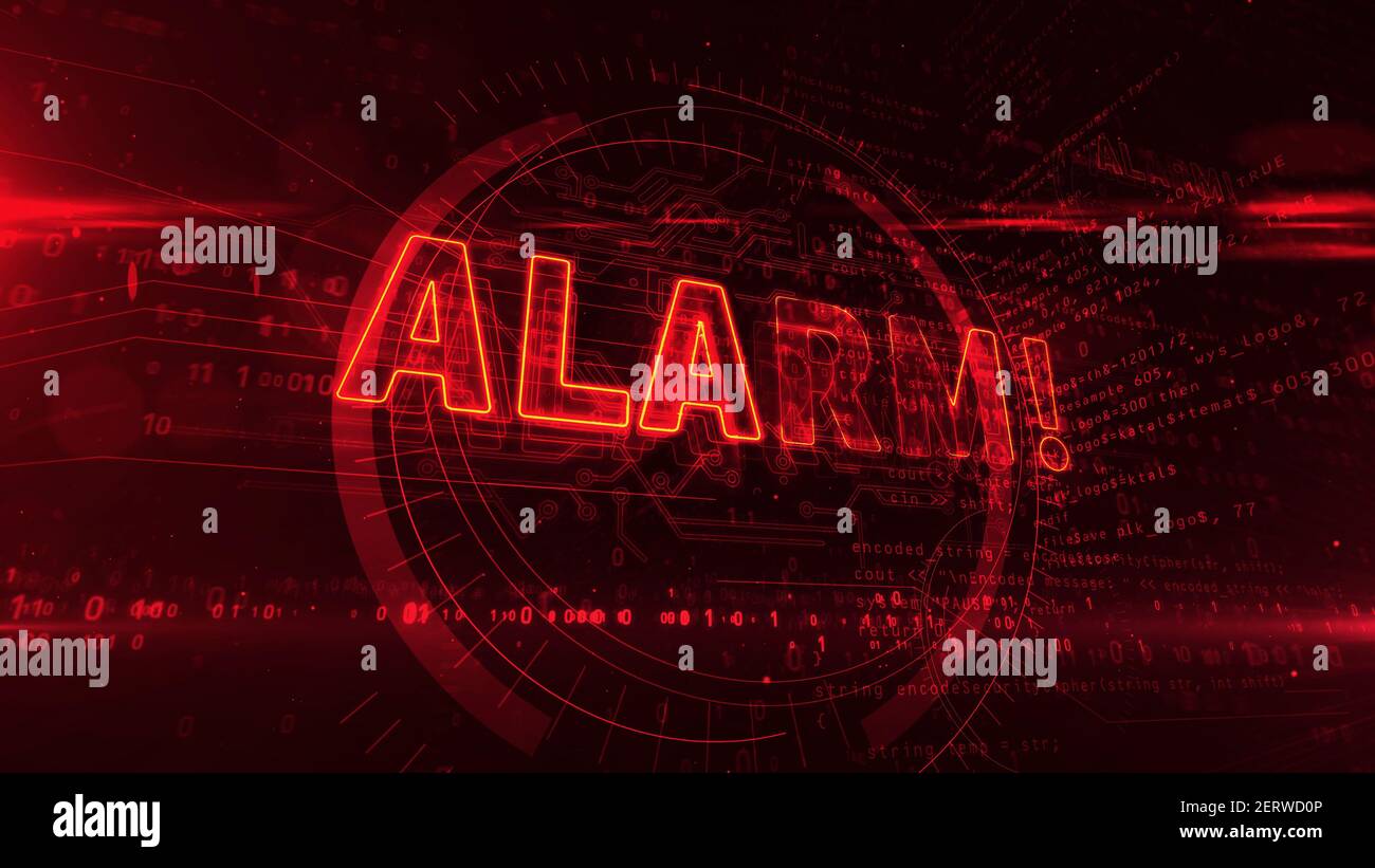 Alarm warning concept with exclamation symbol, danger, cyber attack and ...