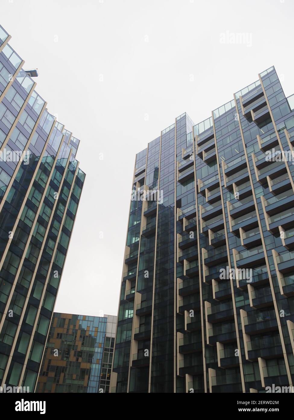 distinctive and modern high rise buildings in the docklands area of ...