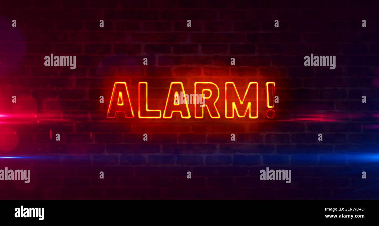 Alarm warning concept with exclamation symbol, danger, cyber attack and ...