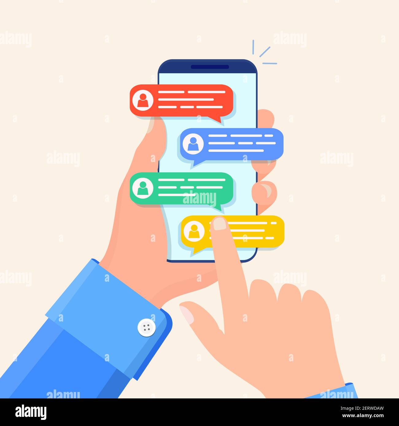 Notification chat messages on Stock Vector Images - Alamy