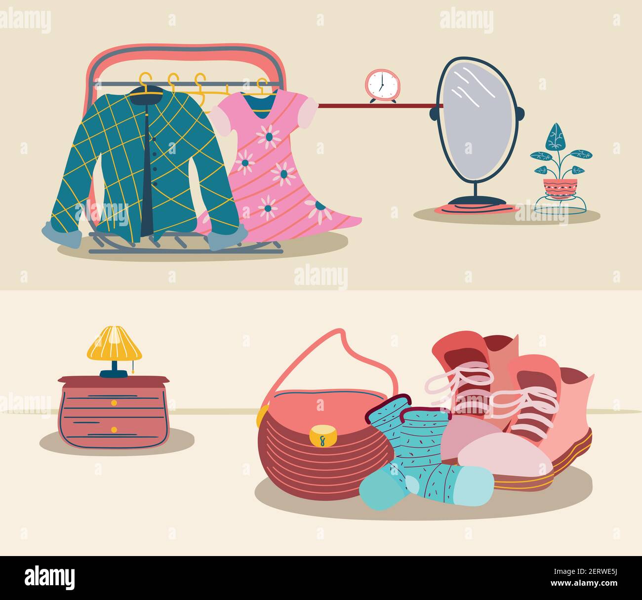 clothes accessories stuff home cartoon Stock Vector Image & Art - Alamy