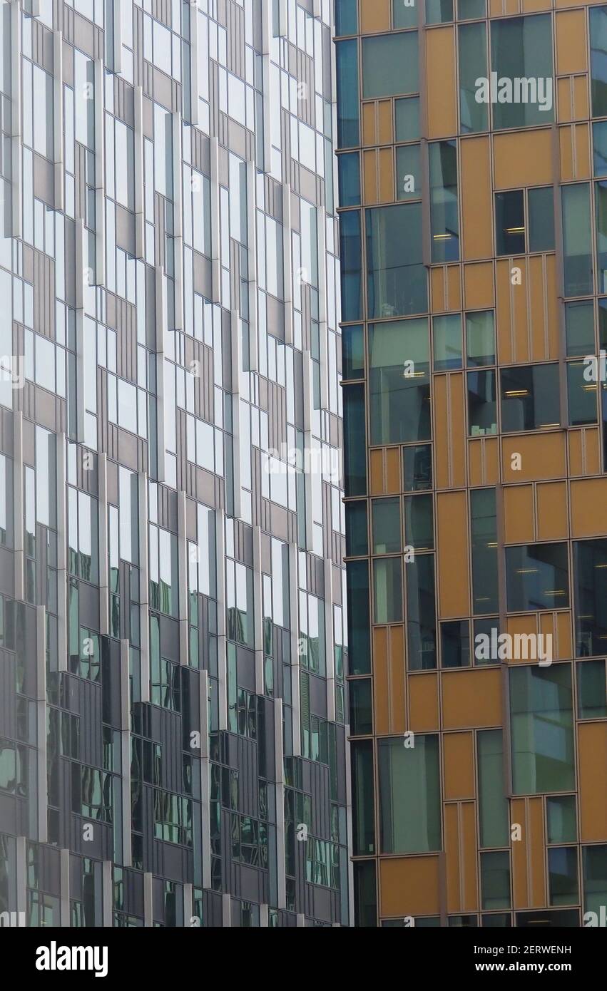 distinctive and modern high rise buildings in the docklands area of ...