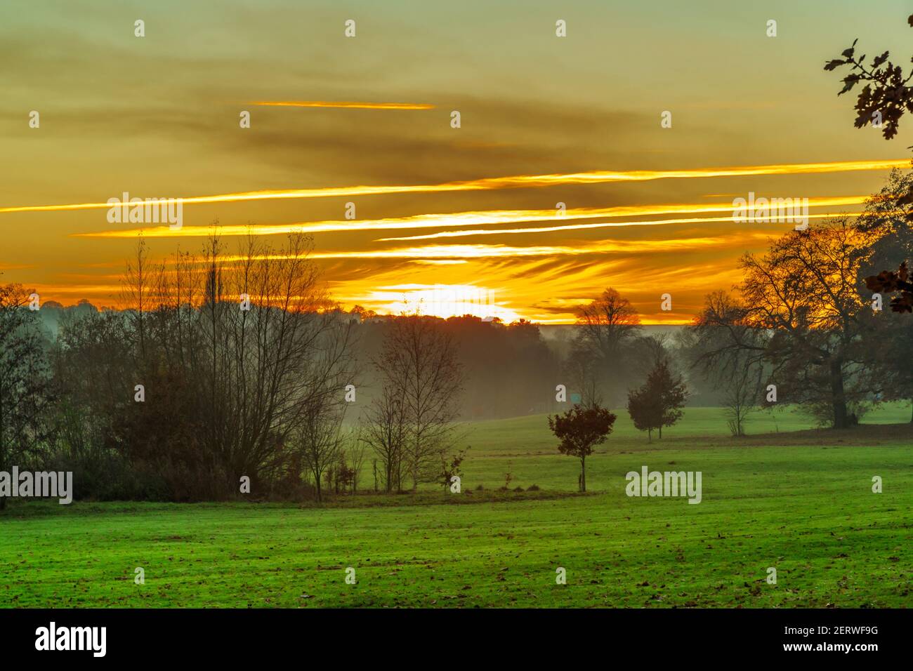Autumn sunset views from Kinver Edge in Staffordshire Stock Photo - Alamy