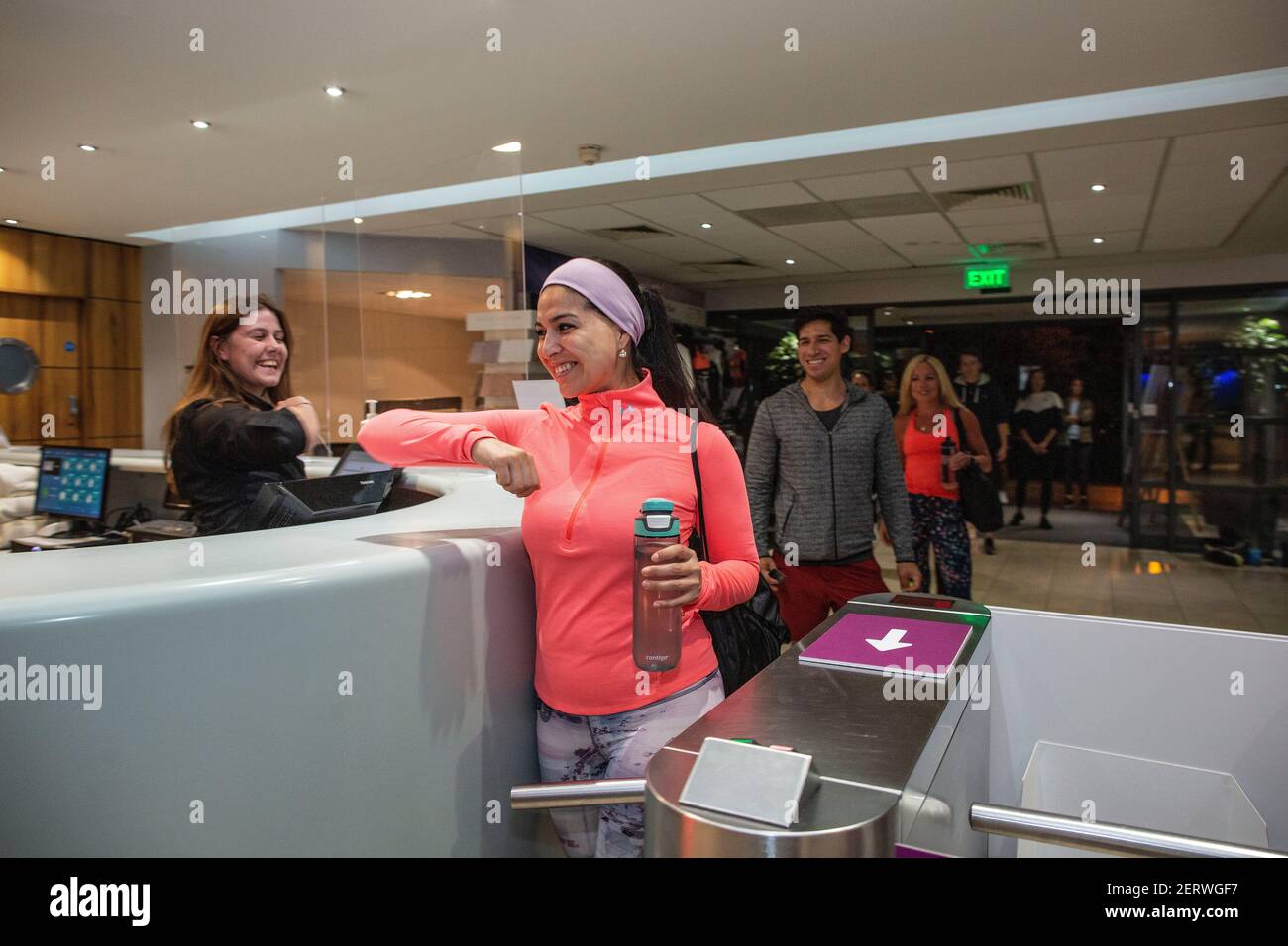 Members are welcomed back at the entrance to David Lloyd Hampton club ...