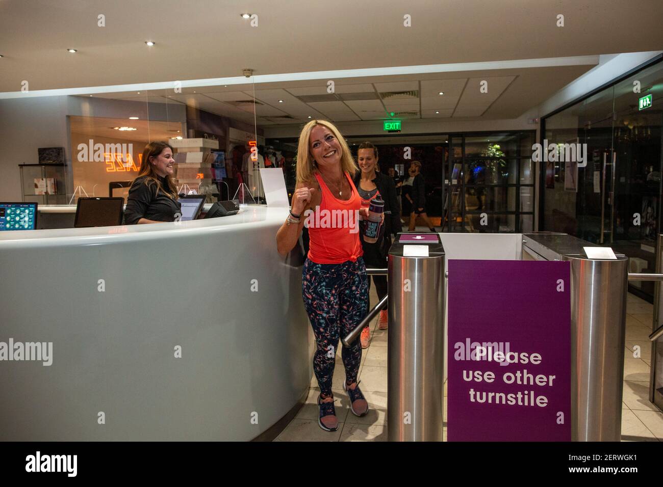 Members are welcomed back at the entrance to David Lloyd Hampton club ...