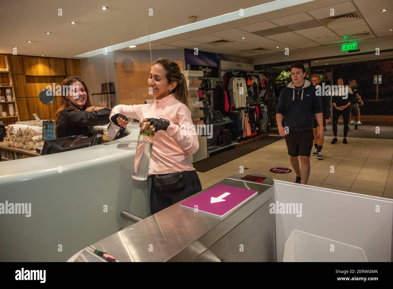 Members are welcomed back at the entrance to David Lloyd Hampton club ...