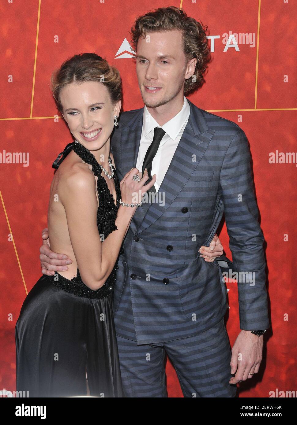 (L-R) Tessa Hilton and Barron Hilton arrives at the amfAR Gala Los ...