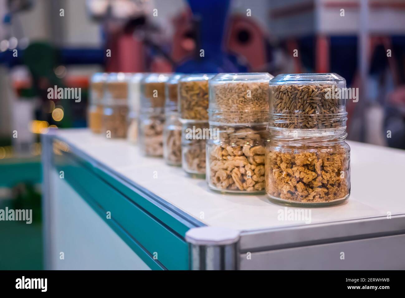 Different kinds of pelleted compound feed, fodder - food for domestic ...