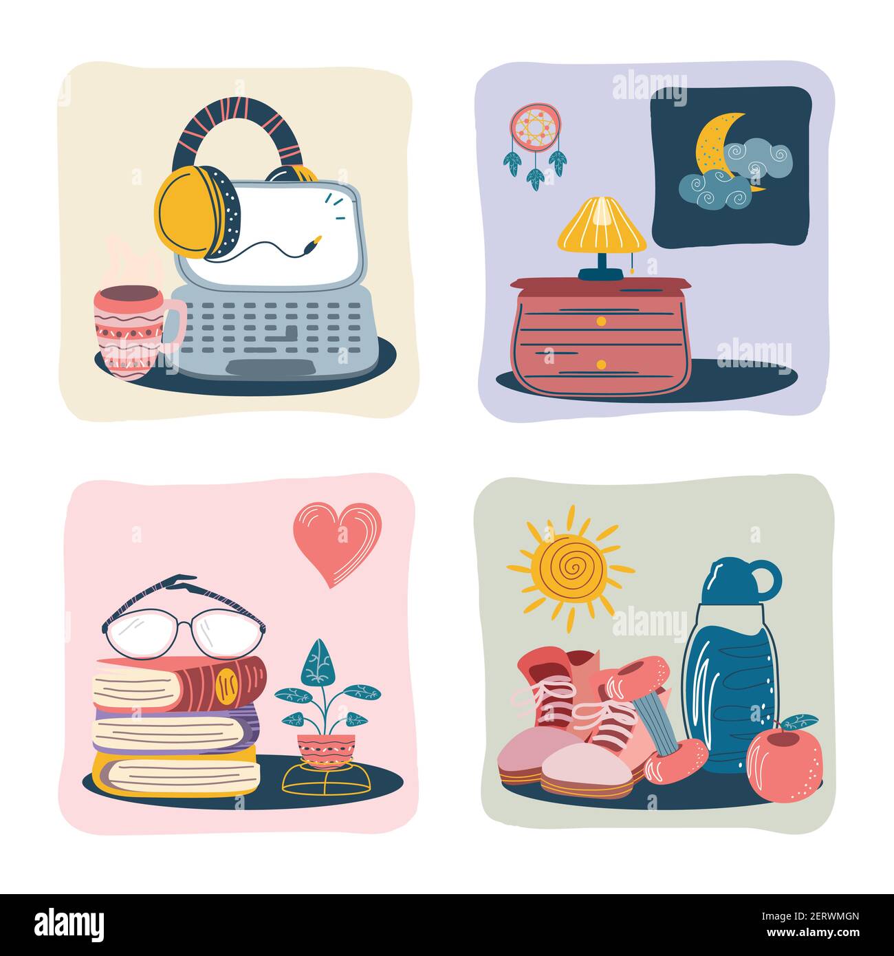 daily routine activities sport cartoon Stock Vector Image & Art - Alamy